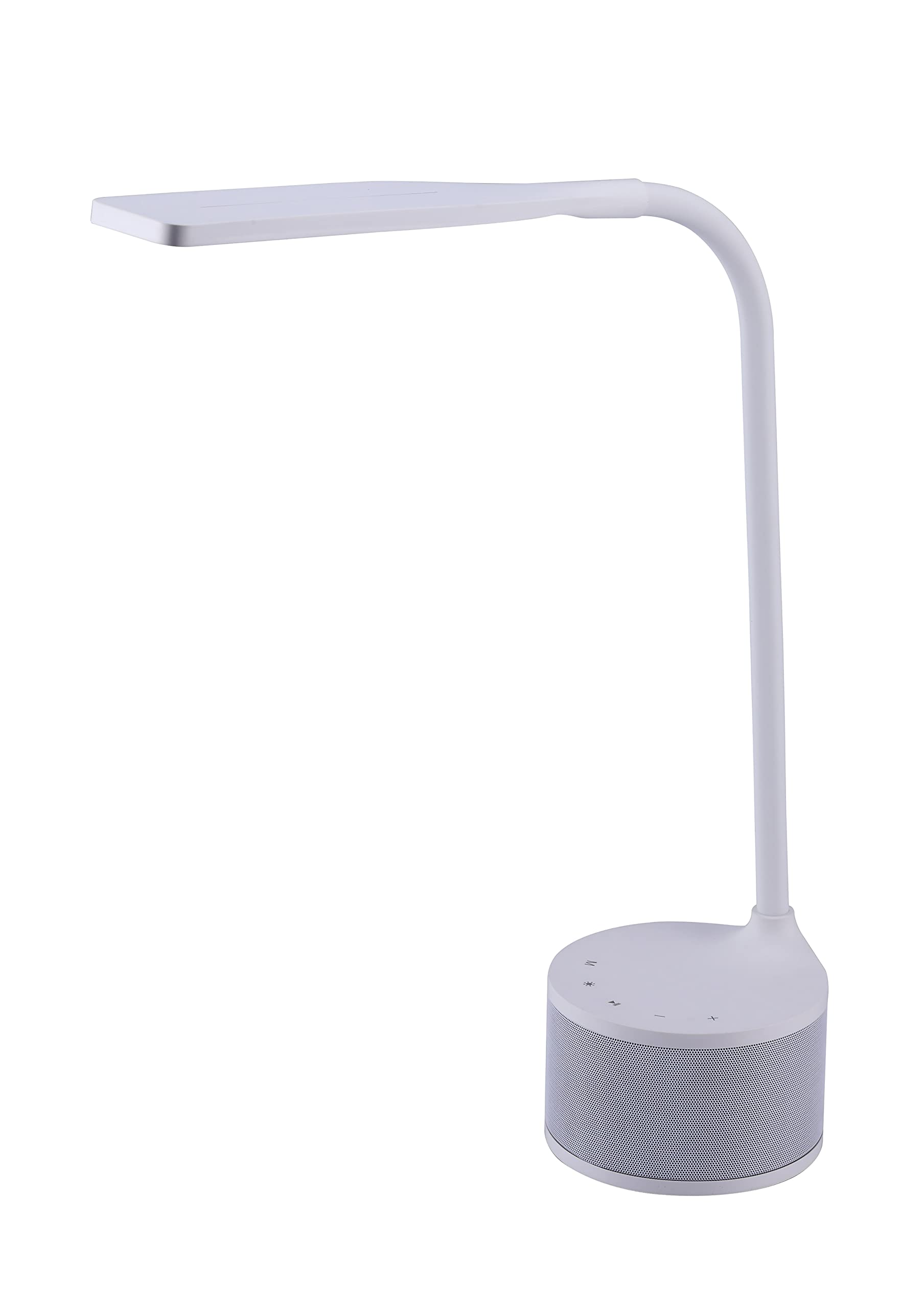 Bostitch LED Dimmable Desk Lamp with Bluetooth Speaker & USB Port, Energy Efficient, 5.5W, Natural Daylight, White (VLED1817WHITE-BOS)