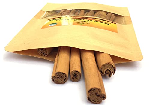 Organic Ceylon cinnamon sticks, True or Real Cinnamon, Premium Grade, Harvested from a USDA Certified Organic Farm in Sri Lanka 1 oz / 28 g (3" cut 6 to 7 sticks)