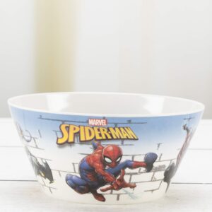 Zak Designs Marvel Comics Spider-Man - Kids Dinnerware Set, Including 10in Melamine Plate and 27oz Bowl Set, Durable and Break Resistant Plate and Bowl Makes Mealtime Fun (Melamine, BPA-Free)