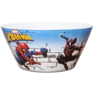 Zak Designs Marvel Comics Spider-Man - Kids Dinnerware Set, Including 10in Melamine Plate and 27oz Bowl Set, Durable and Break Resistant Plate and Bowl Makes Mealtime Fun (Melamine, BPA-Free)