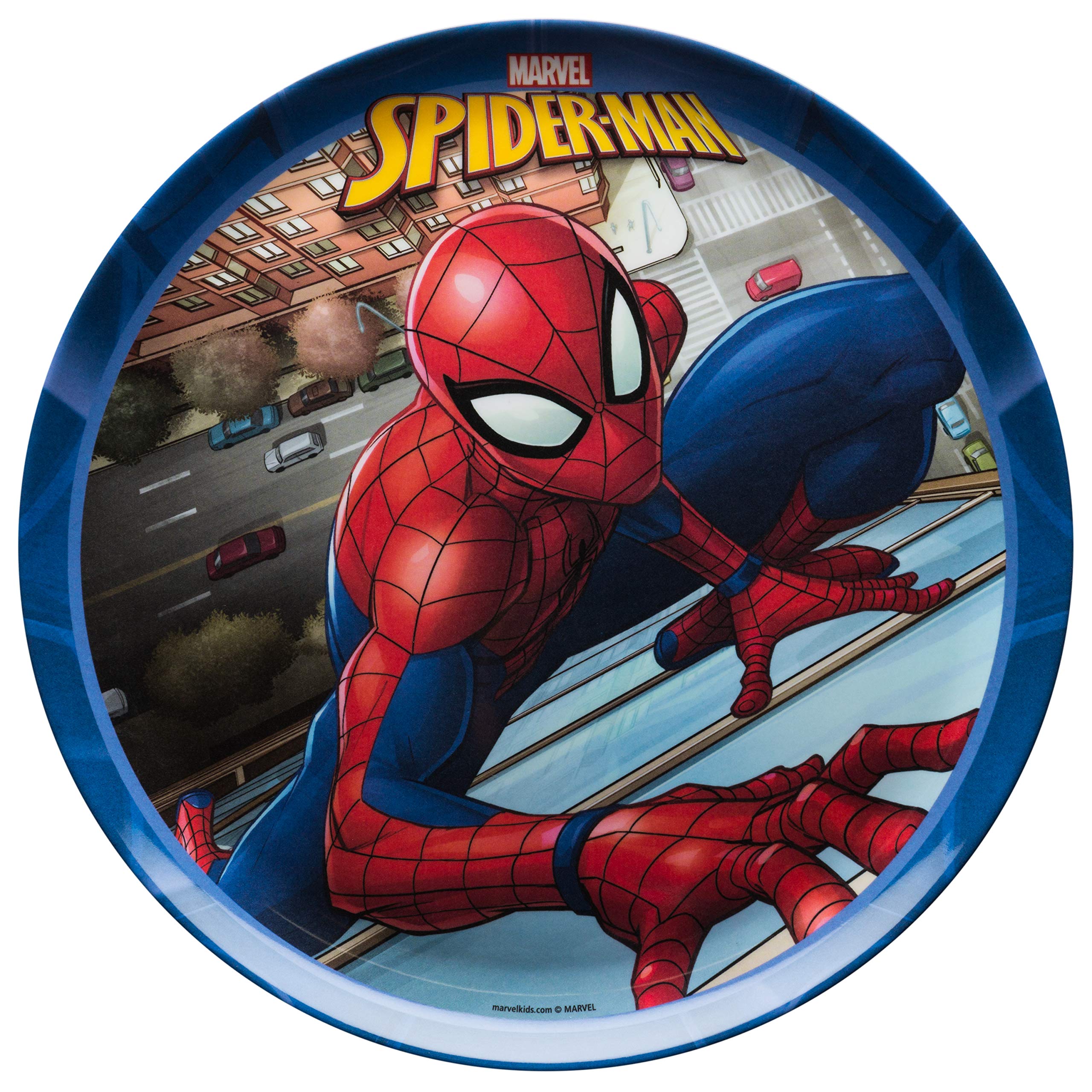 Zak Designs Marvel Comics Spider-Man - Kids Dinnerware Set, Including 10in Melamine Plate and 27oz Bowl Set, Durable and Break Resistant Plate and Bowl Makes Mealtime Fun (Melamine, BPA-Free)