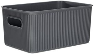 tatay baobab multi-purpose storage basket medium with capacity for 5 litres, grey anthracite, 18.1 x 27.2 x 13