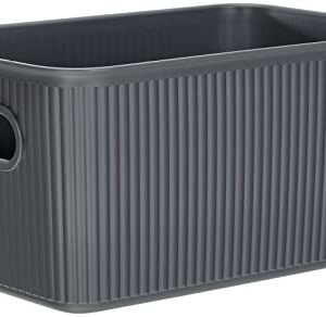 TATAY Baobab Multi-purpose Storage Basket Medium with Capacity for 5 Litres, Grey Anthracite, 18.1 x 27.2 x 13