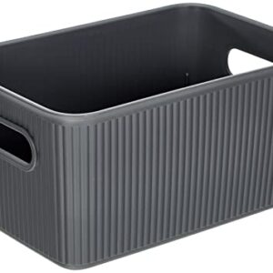 TATAY Baobab Multi-purpose Storage Basket Medium with Capacity for 5 Litres, Grey Anthracite, 18.1 x 27.2 x 13