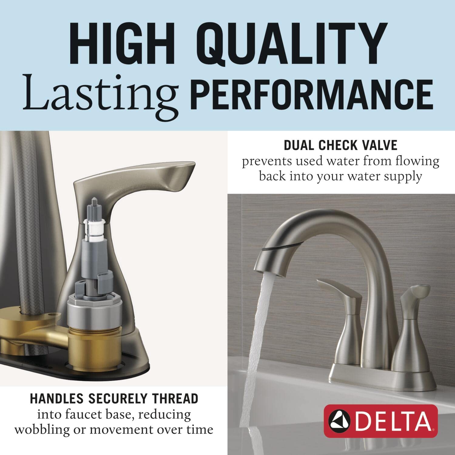 Delta Faucet Broadmoor Pull Down Bathroom Faucet Brushed Nickel, Bathroom Faucet, Bathroom Sink Faucet with Pull Down Sprayer, Centerset Bathroom Faucet with Magnetic Docking, Matte Black 25765LF-SSPD