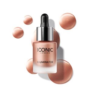 iconic london illuminator | liquid highlighter for a radiant glow, cruelty-free, vegan makeup, blush (peachy rose) 0.45 fl oz