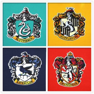 Birthday Pary Harry Gift Potter Wall Banner, Gryffindor | Hufflepuff | Ravenclaw | Slytherin House Decor Flag (3m 12pcs)