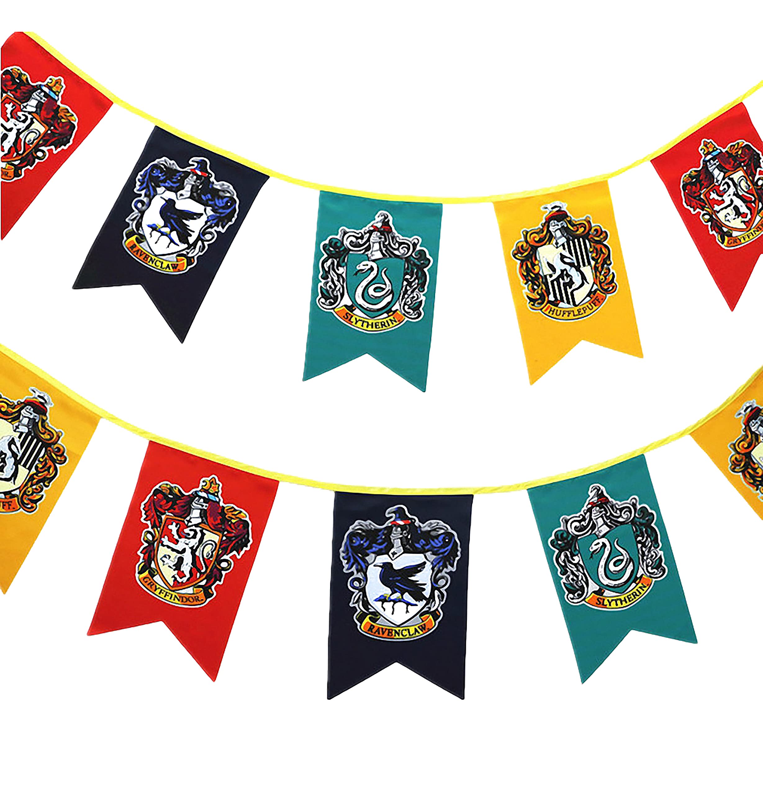 Birthday Pary Harry Gift Potter Wall Banner, Gryffindor | Hufflepuff | Ravenclaw | Slytherin House Decor Flag (3m 12pcs)