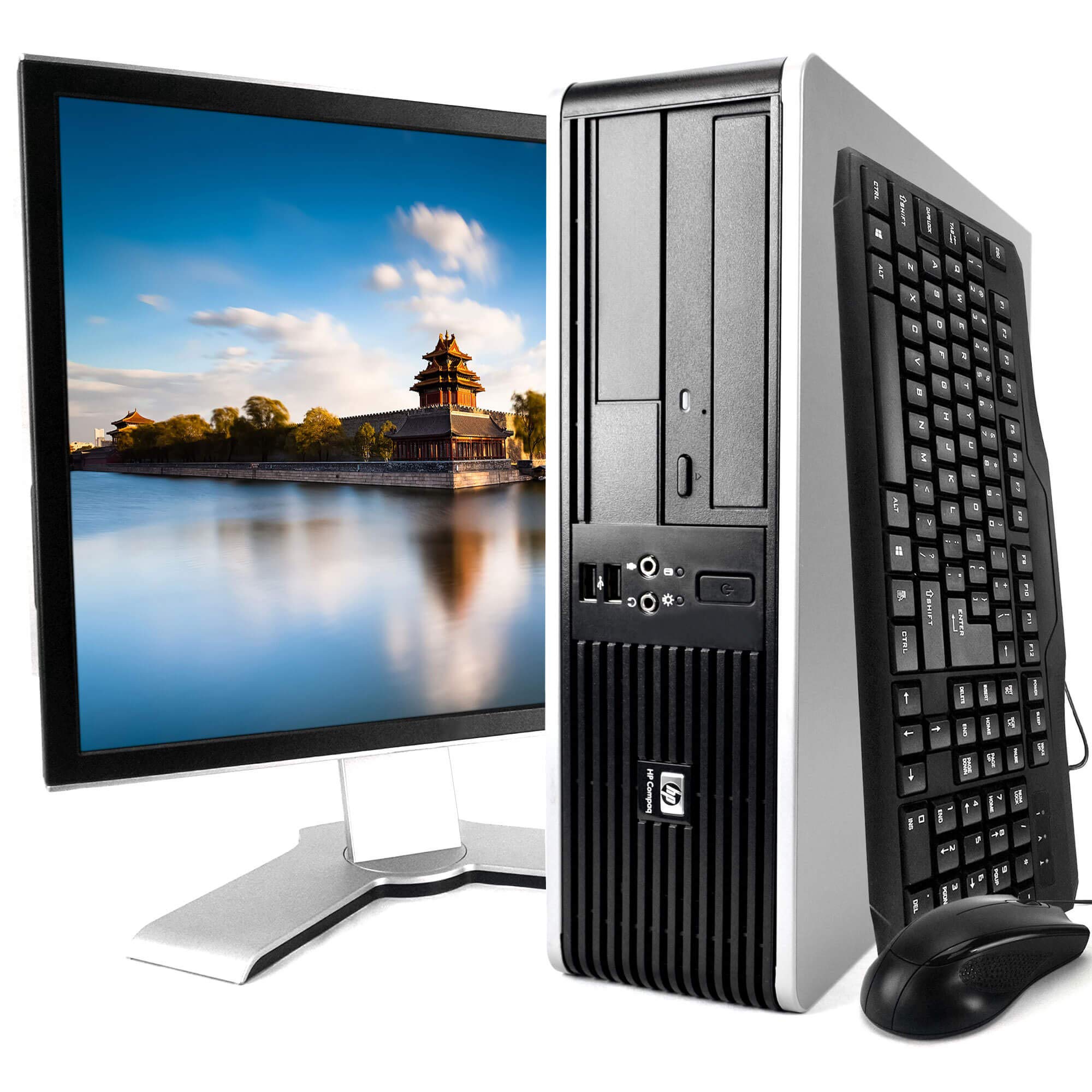 HP Elite 7900 Desktop PC Package, Intel Core 2 Duo Processor, 8GB RAM, 500GB Hard Drive, DVD-RW, Wi-Fi, Windows 10, 19in LCD Monitor (Renewed)