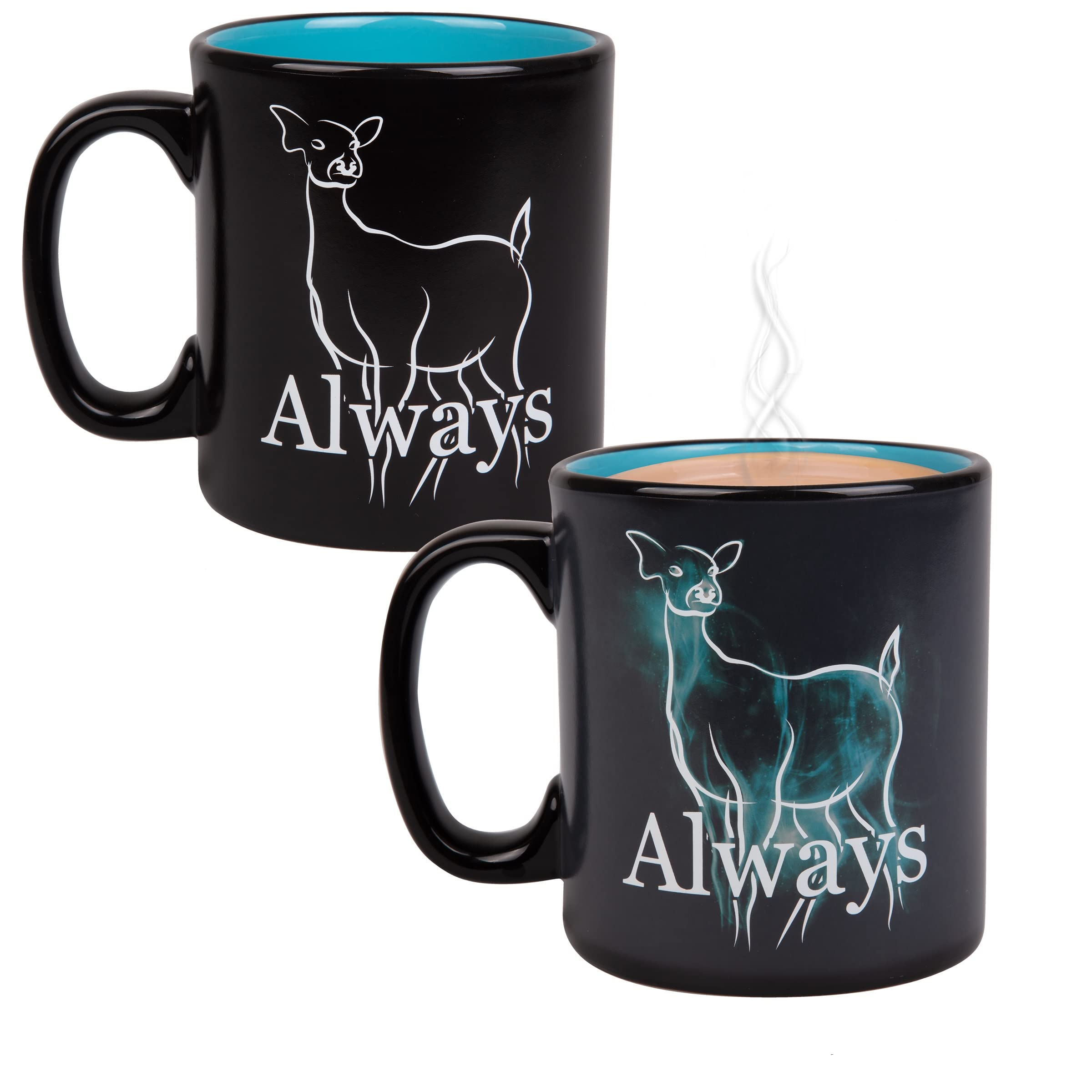 Harry Potter Always Heat Changing Coffee Mug, Large 20 oz - Doe Patronus Design Reveals with Heat - Officially Licensed - Gift for Kids, Teens & Adults - Ceramic