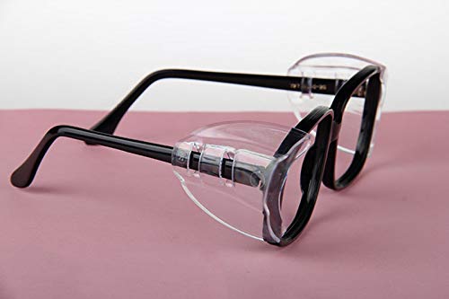 FasHuby Hub’s Gadget 12 Pairs Safety Eye Glasses Side Shields, Slip On Clear Side Shield for Safety Glasses- Fits Small to Medium Eyeglasses