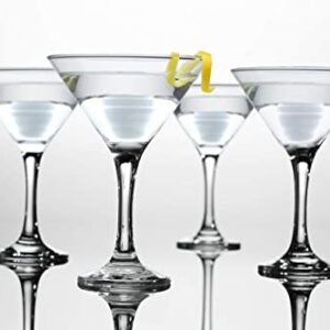 epure Milano Collection 4 Piece Stemmed Martini Glass Set - For Drinking Martinis, Manhattans, Vodka, Gin, and Cocktails (Martini Glass (6 oz))