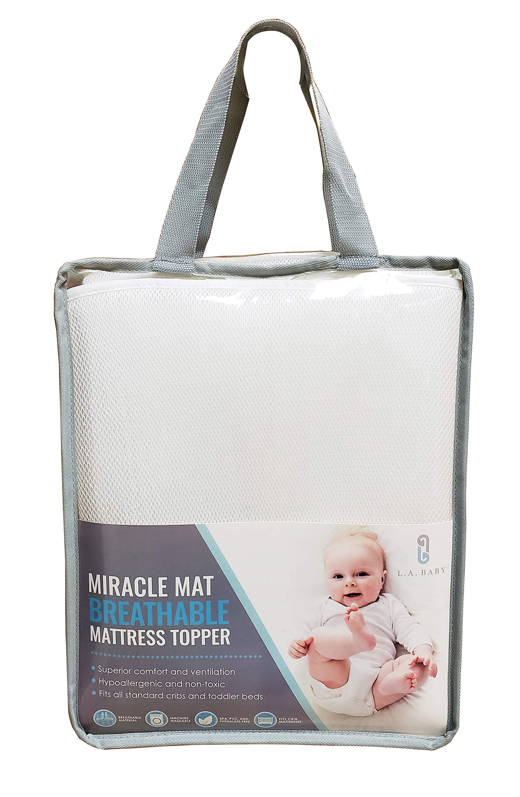 L.A. Baby Breathable Miracle Mat - Superior Ventilation Crib Mattress Topper