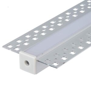 starlandled 5-pack 6.6ft/2 meter plaster-in recessed slim led aluminum channel with flange for led strip, aluminium led profile with clip-in diffuser and end caps