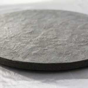 Concrete Lazy Susan Unique Slate Imprint Texture, Hand Crafted, Gray, Turntable, 360 Degree Swivel, Made in USA, 18" Textured Cement Lazy Susan, Home Decor by Concrete Resurrection