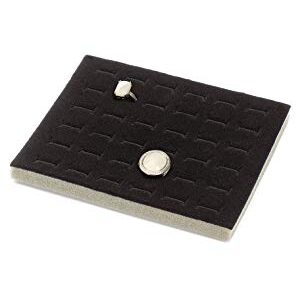 SSWBasics 36 Slot Black Foam Ring Insert - 7 3/4" L x 6 3/4" W x 7/8" H