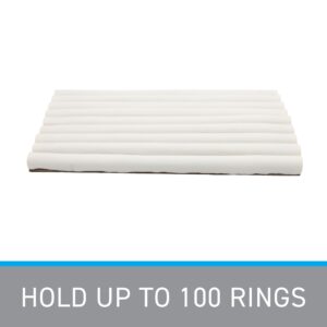 Large Continuous Slot White Faux Leather Ring Insert - 14 1/8" L x 7 5/8" W x 3/4" H - Holds up to 100 Rings