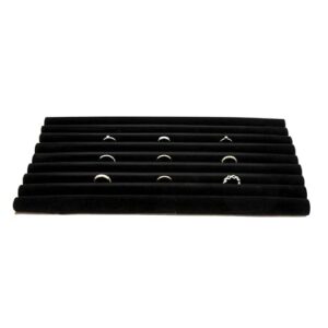 sswbasics large continuous slot black velvet ring insert - 14-1/4"l x 7-1/2"w - holds up to 100 rings