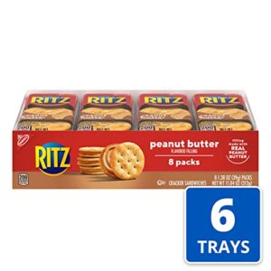 RITZ Peanut Butter Sandwich Crackers, 48 Snack Packs (6 Boxes, 8 Crackers Per Pack)