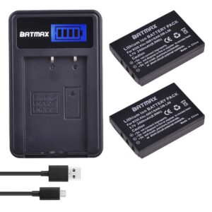 batmax 2x 2400mah klic-5001 li-ion battery + lcd usb charger for kodak easyshare p712 p850 p880 z730 z760 z7590 dx6490 dx7440 dx7590 dx7630 zoom and sanyo db-l50 dmx-wh1 hd1010 fh11 hd2000 vpc-wh1 hd2