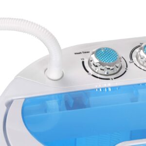 BBBuy Mini Portable Washing Machine, Twin Tub Compact Washing Machine w/Washer Spinner, Gravity Drain Pump and Drain Hose