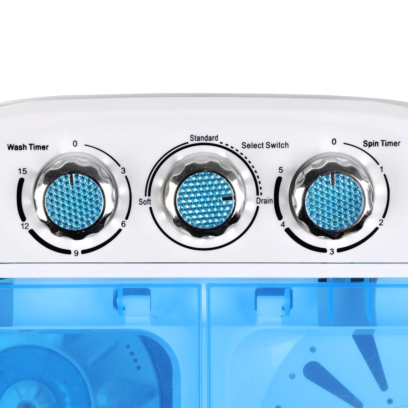 BBBuy Mini Portable Washing Machine, Twin Tub Compact Washing Machine w/Washer Spinner, Gravity Drain Pump and Drain Hose