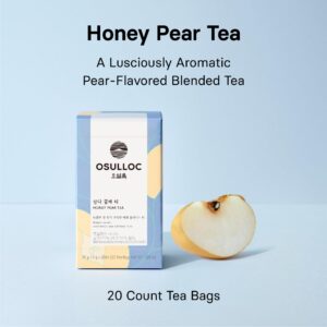 OSULLOC Honey Pear Tea (Sweet Pear & Honey Flavor), Premium Blended Tea from Jeju, Tea Bag Series 20 count, 1.06 oz, 30g