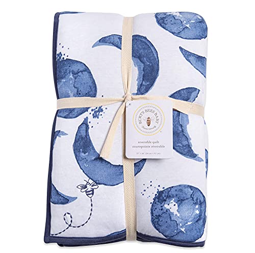 Reversible Quilt, Baby and Toddler Nursery Blanket, Organic Cotton Shell & Polyester Fill