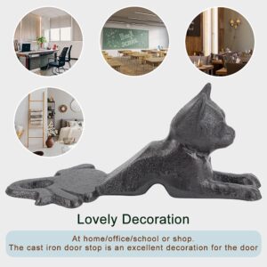 Earl Diamond Heavy Duty Cast Iron Cute Cat Door Stops | Decorative Cute Animal Statue Metal Door Stopper Wedge, with Non-Slip Mat for Home Office Commercial