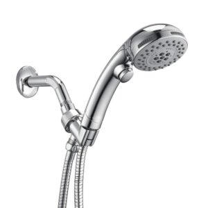 shower head high pressure, 6 settings high pressure shower heads with handheld spray, detachable shower head with on/off switch, rv shower head with hose, chrome - homelody