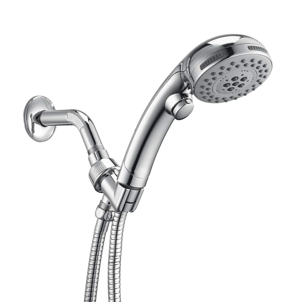 Shower Head High Pressure, 6 Settings High Pressure Shower Heads with Handheld Spray, Detachable Shower Head with ON/OFF Switch, RV Shower Head with Hose, Chrome - Homelody