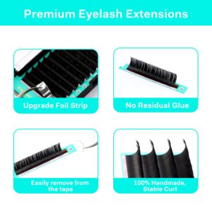 Eyelash Extensions 0.15 CC Curl 8-14mm Lash Extensions Supplies Individual Lashes Premium Silk Volume & Classic Lash Soft Matte Dark Professional Eyelashes Extension (0.15-CC-8-14 Mixed)