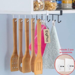 EigPluy Mug Holder Under Cabinet Adhesive Cup Hooks Drilling Free Coffee Cups Holder Kitchen Utensil Storage Shelf Ties Belts Scarf Hanging Rack