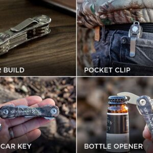 KeySmart Rugged - Multi-Tool Key Holder with Bottle Opener and Pocket Clip (up to 14 Keys, Mossy Oak)