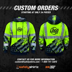 SafetyShirtz SS360 American Grit Hoodie ANSI Class 3 Yellow