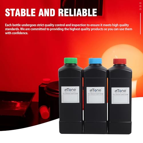 eTone 3x 1000ml Darkroom Chemical Storage Bottles Film Photo Developing Processing 1L