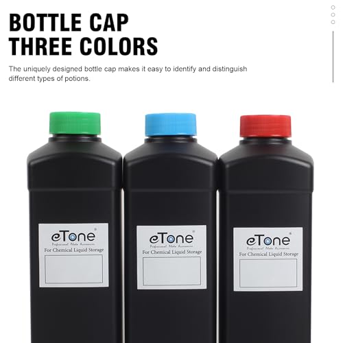 eTone 3x 1000ml Darkroom Chemical Storage Bottles Film Photo Developing Processing 1L