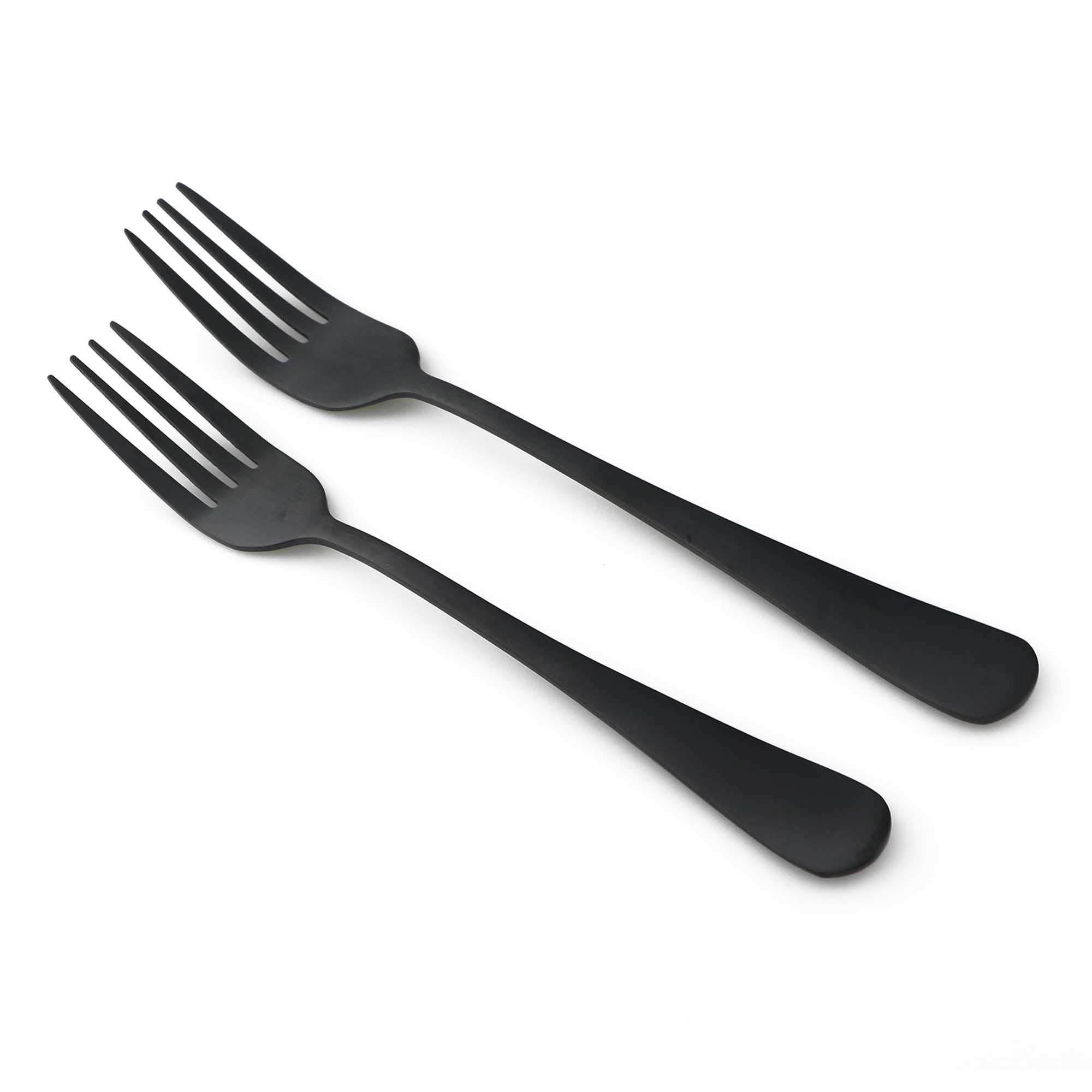 JANKNG 20-Piece Stainless Steel Flatware Set, Matte Finish Black, Service for 4