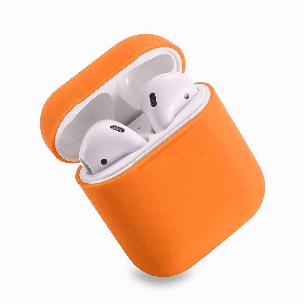 HappyCover Compatible for Airpods Case 2 & 1, Protective Silicone Cover Skin for Airpods Charging Case (Vibrant Orange)