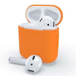 HappyCover Compatible for Airpods Case 2 & 1, Protective Silicone Cover Skin for Airpods Charging Case (Vibrant Orange)