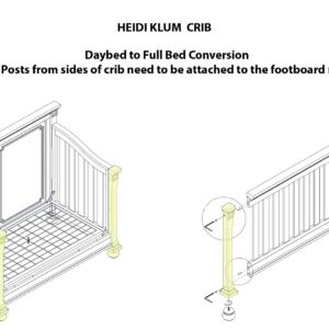 Heidi Klum Truly Scrumptious Full-Size Conversion Kit Bed Rails (Cloud)