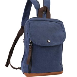 JIAO MIAO Mini Canvas Backpacks Casual Strong Small Packback Daypack,181002-Blue