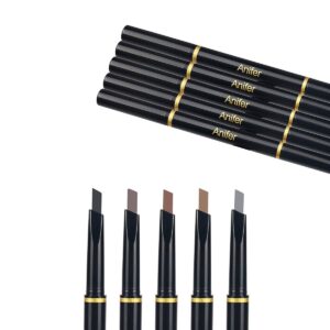 ANIFER Eyebrow Pencil Gray Waterproof Smooth Natural Vegan Cruelty Free (Gray #5)