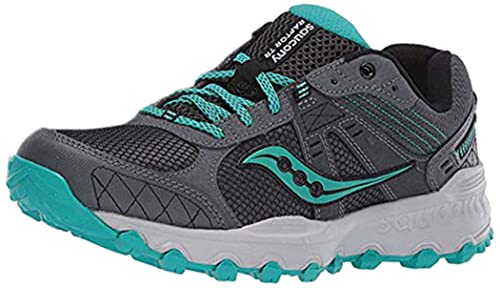 Saucony womens Grid Raptor Tr 2 Running Shoe, Charcoal/Teal, 9.5 US