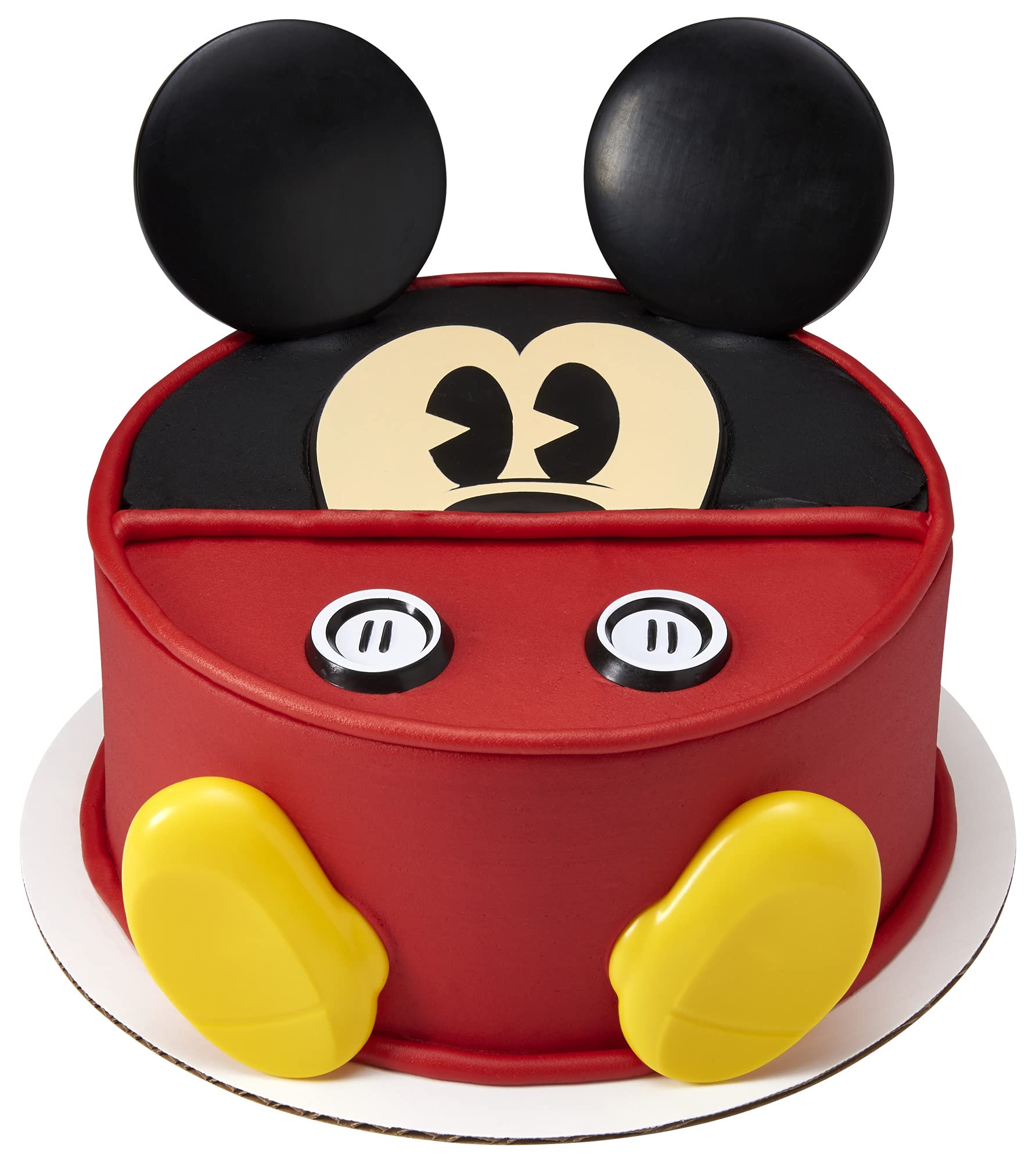 DecoSet® Disney Mickey Mouse Cake Topper, 7-Piece Topper Set with Ears, Eyes, Buttons and Shoes, Made of Food-Safe Plastic, Multiple, 1 SET