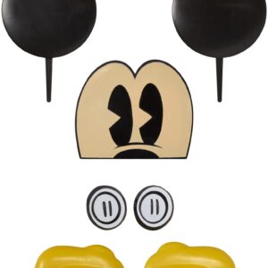 DecoSet® Disney Mickey Mouse Cake Topper, 7-Piece Topper Set with Ears, Eyes, Buttons and Shoes, Made of Food-Safe Plastic, Multiple, 1 SET