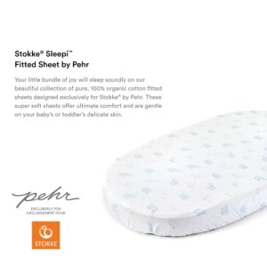 Stokke Sleepi Fitted Sheet by Pehr, Elephant - Soft Sheets for Stokke Sleepi Mini & Crib/Bed - Available in Playful Patterns - 100% Cotton