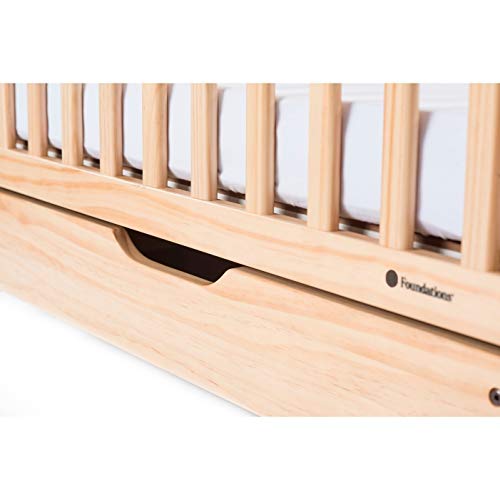 Foundations EZ Store Drawer with Magnasafe Latch, Fits Next Generation Serenity Compact Daycare Cribs, Adds More Storage Space to Crib, Made of Wood (Natural)