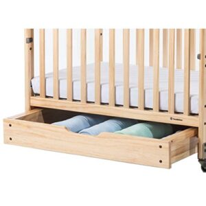 Foundations EZ Store Drawer with Magnasafe Latch, Fits Next Generation Serenity Compact Daycare Cribs, Adds More Storage Space to Crib, Made of Wood (Natural)