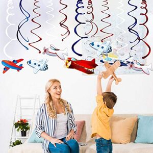 CC HOME 30Pack Airplane Hanging Swirls Fly Flight Ceiling Streamer Birthday Party Decorations Airplane Themed Party Favors for Holiday Baby Shower Home Decoration Party Supplies